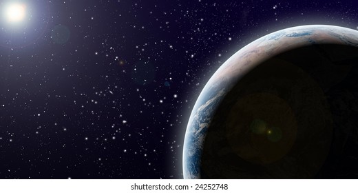 Planet Earth Space Sun Background Stock Illustration 24252748 ...