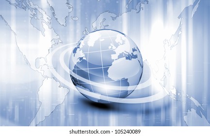 Planet Earth Technology Background Computer Objects Stock Illustration ...
