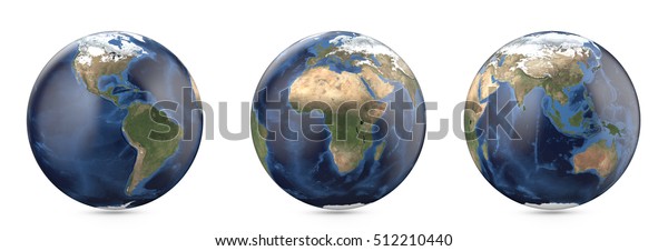 Planet Earth Without Clouds Showing America Stock Illustration 512210440