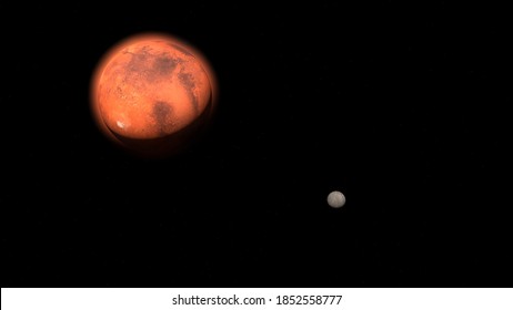 Planet Mars Moons Phobos 3d Illustration Stock Illustration 1852558777 ...