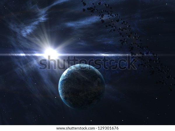 Planet Shining Star Space Elements This Stock Illustration 129301676 ...