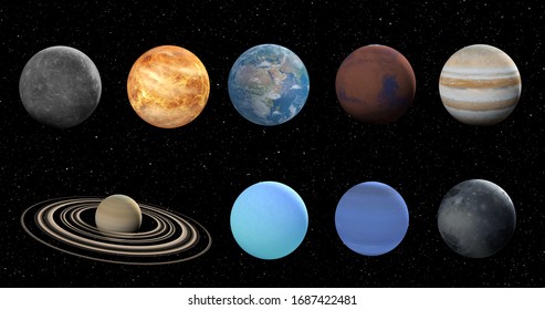 Planet Solar System 3d Render 3d Stock Illustration 1687422481