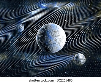 Planets Outer Space Time Warp Sky Stock Illustration 502265485 ...