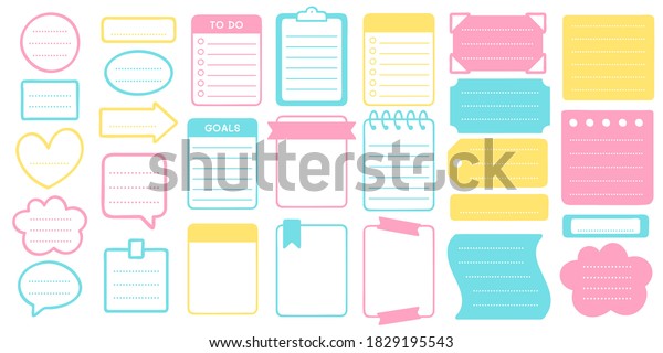 Planner Stickers Frames Set Sticker Planner Stock Illustration ...
