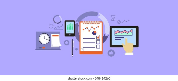 Planning Process Icon Flat Design Business Stock Illustration 348414260 ...