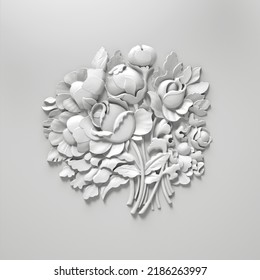 Plaster Relief Embossed Pattern White Background Stock Illustration ...