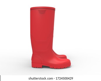 Red Rubber Boot Vector Illustration Detailed Stock Vector (Royalty Free ...