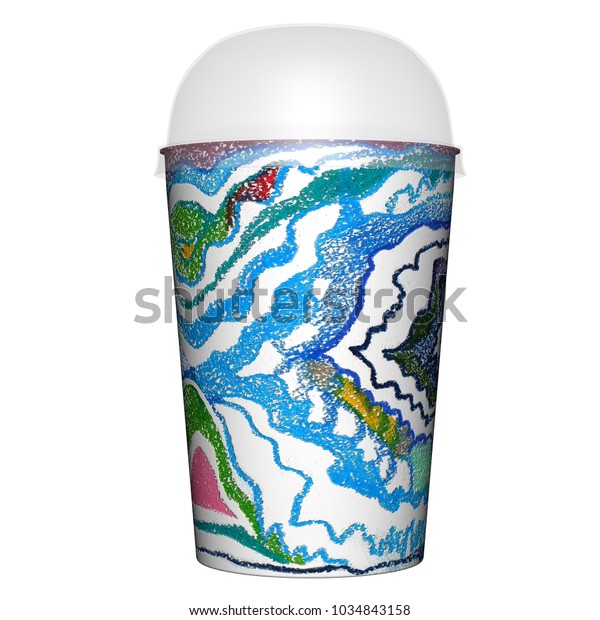 Plastic Paper Glass Cap Render Isolated Stock Illustration 1034843158 ...