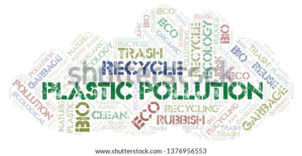 Plastic Pollution Word Cloud Stock Illustration 1376956553
