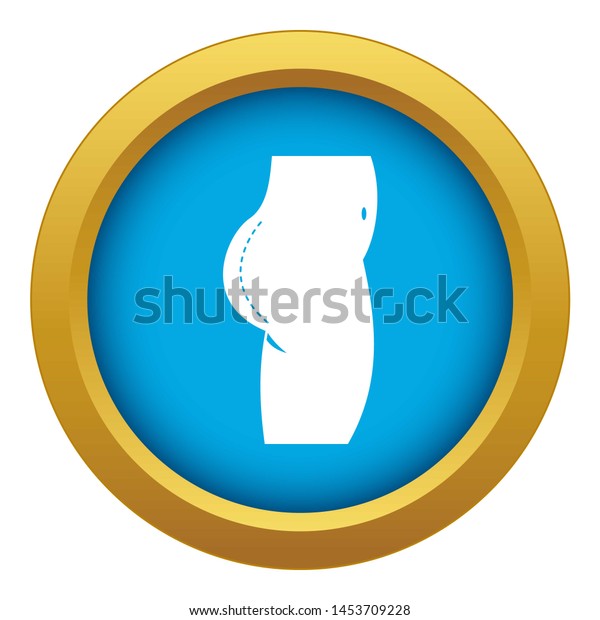 Plastic Surgery Buttocks Icon Blue Isolated Stock Illustration ...