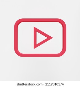 Play 3d Rounded Corner Red Icon Stock Illustration 2119310174 ...