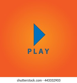 Play Button Blue Flat Icon Black Stock Illustration 443332903 ...