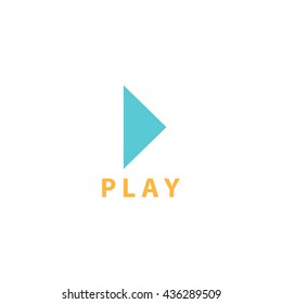 Play Button Color Simple Flat Icon: ภาพประกอบสต็อก 436289509 | Shutterstock