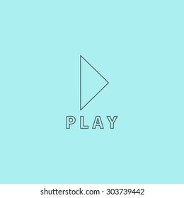 Play Button Outline Simple Flat Icon Stock Illustration 303739442 ...