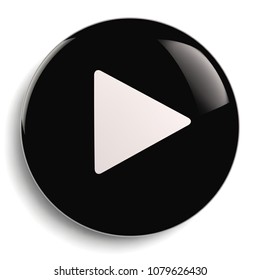 Play Button Round 3d Black Icon Stock Illustration 1079626430 ...