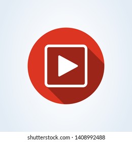 Play Button Square Flat Style Illustration Stock Illustration ...