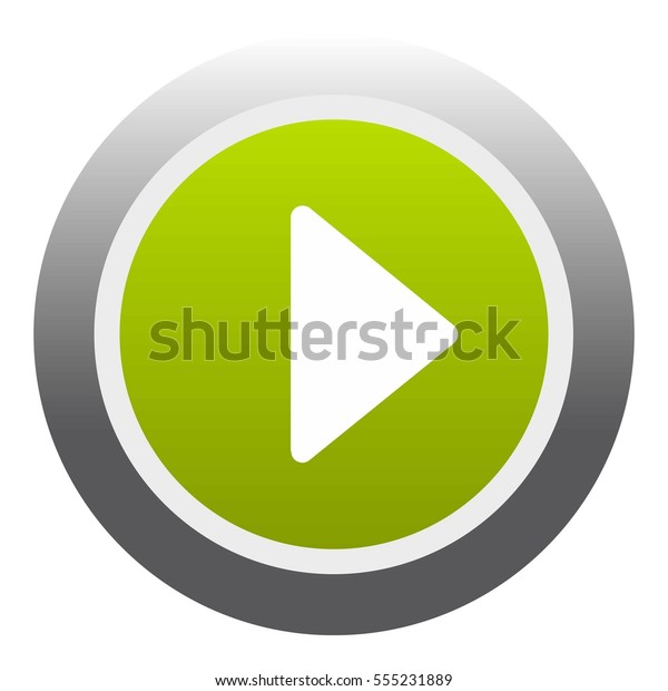 Play Round Button Icon Flat Illustration Stock Illustration 555231889 ...