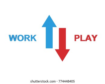 Play Vs Work Concept Arrow 3d Stock Illustration 774448405 | Shutterstock