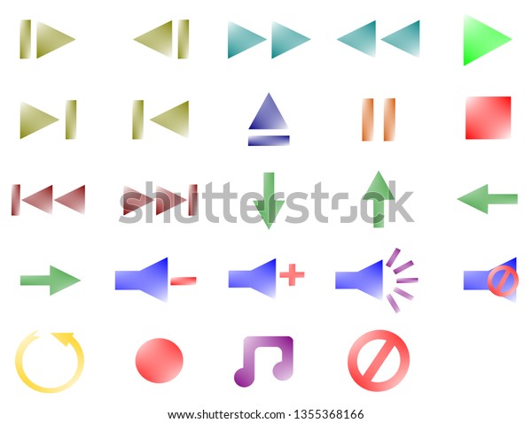 Playback Button Symbols Stock Illustration 1355368166 | Shutterstock