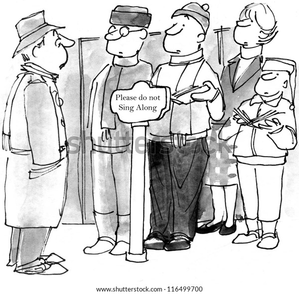 Please Do Not Sing Along Carolers Stock Illustration 116499700 ...