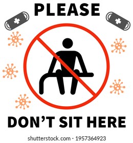 Please Do Not Sit Here Prevent Stock Illustration 1957364923 | Shutterstock