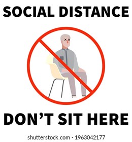 Please Do Not Sit Here Prevent Stock Illustration 1963042177 | Shutterstock