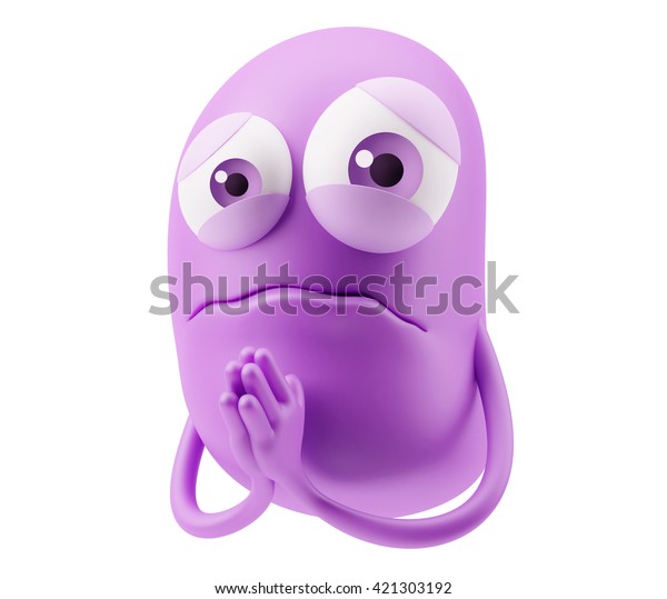 Please Gesture Expression Emoticon Character 3d : illustration de stock ...