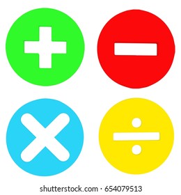 Plus Minus Multiply Divide Sing Icon Stock Illustration 654079513 ...