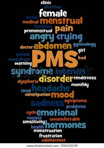 Pms Word Cloud Concept On Black Stock Illustration 506510149 | Shutterstock