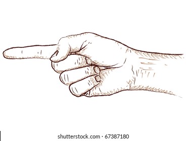 Pointing Hand Vector Drawing Illustration Stock Illustration 67387180 ...