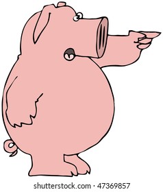 Pointing Pig Stock Illustration 47369857 | Shutterstock