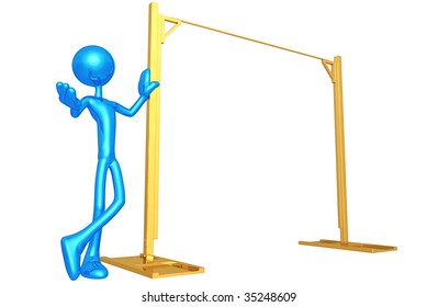 Ilustrasi Stok Gold Guy Pole Vault Bar Presenter 35248606 | Shutterstock