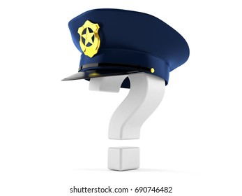 Police Hat Question Mark Isolated On Stock Illustration 690746482