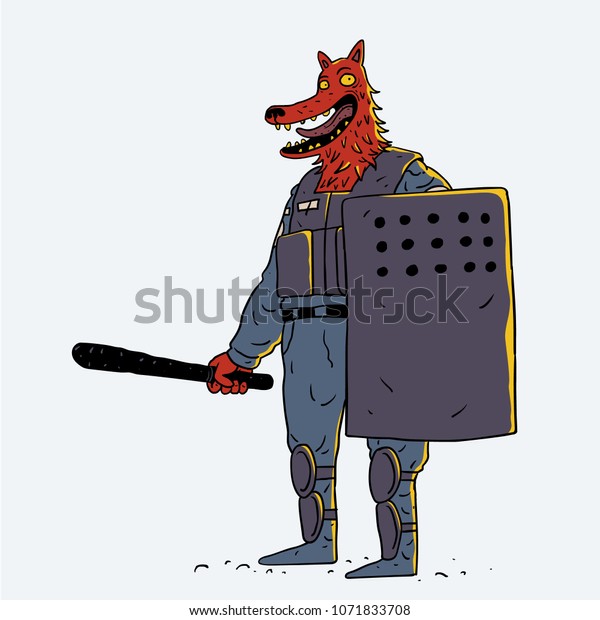 Policeman Fox Head Stock Illustration 1071833708 | Shutterstock