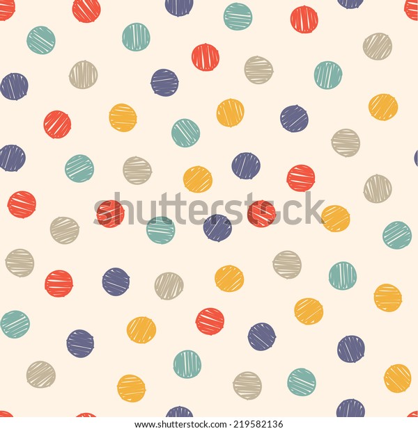 Polka Dot Doodle Seamless Pattern Stock Illustration 219582136 ...