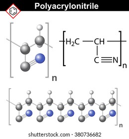 Polyacrylonitrile Polymer Structural Chemical Formula Model Stock ...
