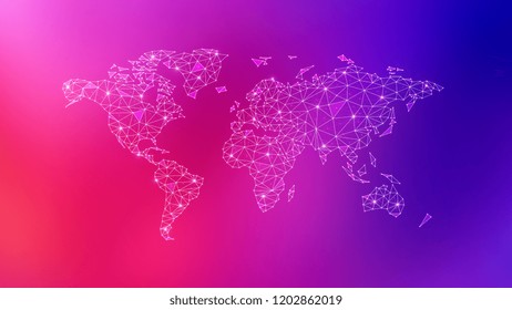 Polygon World Map Blockchain Peer Peer Stock Illustration 1202862019 ...