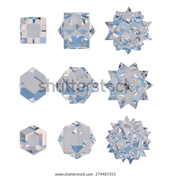 Polygonal Geometric Diamonds Set Different Design Stock Illustration ...
