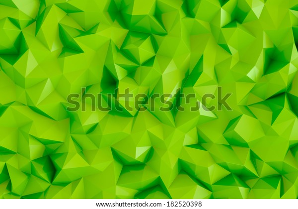Polygonal Lime Green 3d Triangle Geometric Stock Illustration 182520398 ...