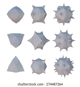 Polygonal Paper Geometric Objects Set Different Stock Illustration ...