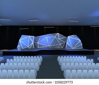 Polygonal Shape Stage Backdrop 3d Images Stock Illustration 1058229773 ...