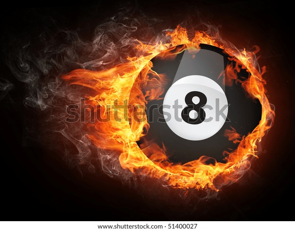 Pool Billiards Ball Fire Flames Isolated Stock Illustration 51400027 ...