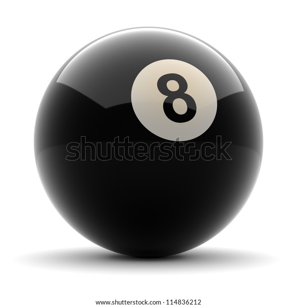 Pool Black Ball Number Eight Rendered Stock Illustration 114836212