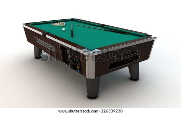 Pool Table Isolated On White Background Stock Illustration 126339230 ...