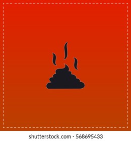 Poop Simple Flat Button Black Icon Stock Illustration 568695433 ...