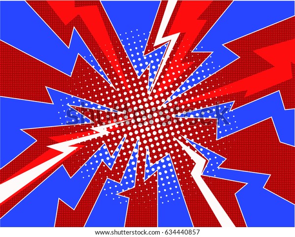 Pop Art Comic Lightning Explosion Halftone Stock Illustration 634440857 ...