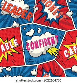 Pop Art Seamless Pattern Design Positive Stock Illustration 2022104756 ...