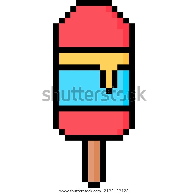 Popsicle 8bit Pixel Art Stock Illustration 2195159123 | Shutterstock