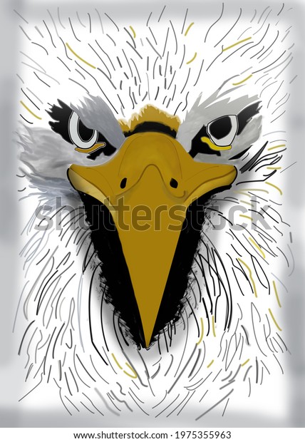 Portrait Drawing Eagle Face Stock Illustration 1975355963 | Shutterstock