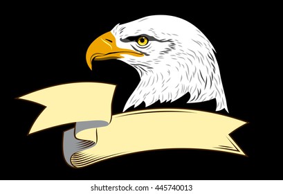 Portrait Eagle Banner Stock Illustration 445740013